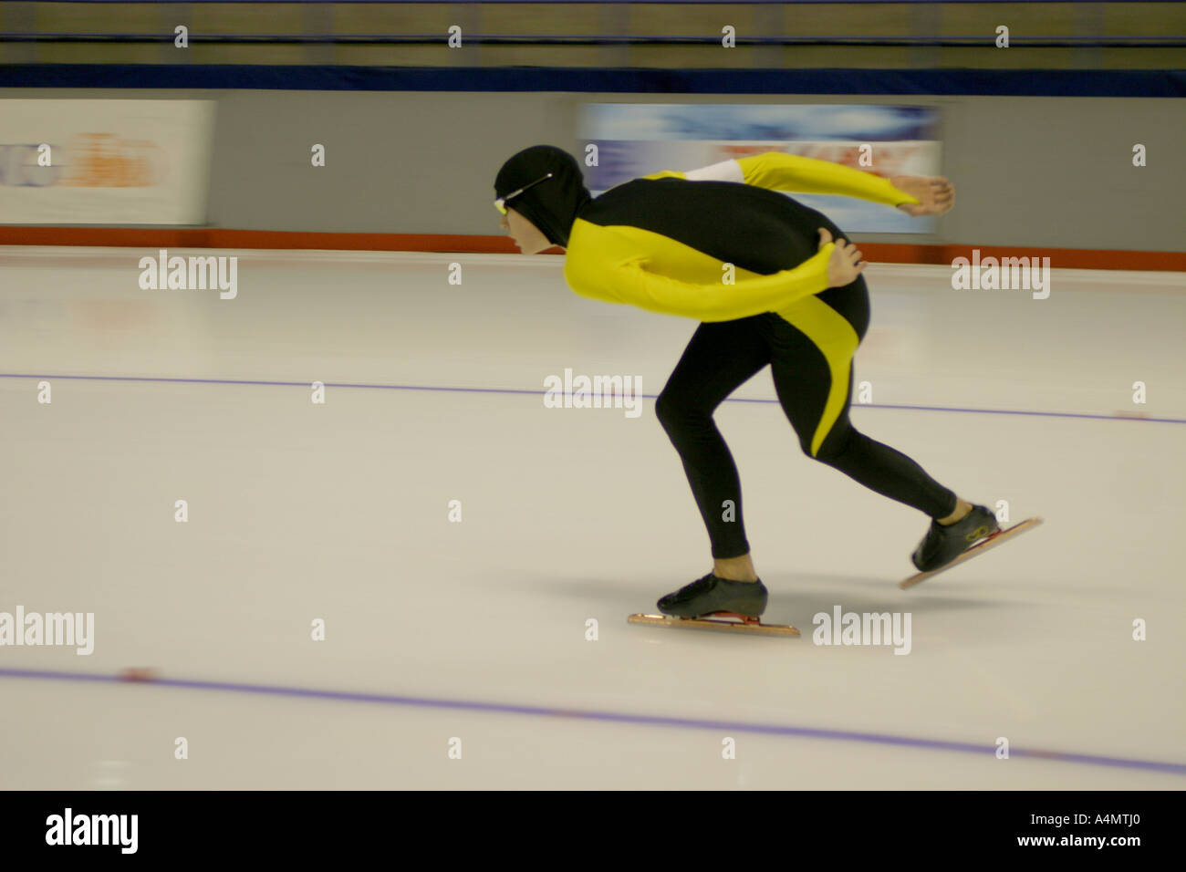 Long track speed skating Stock Photo - Alamy