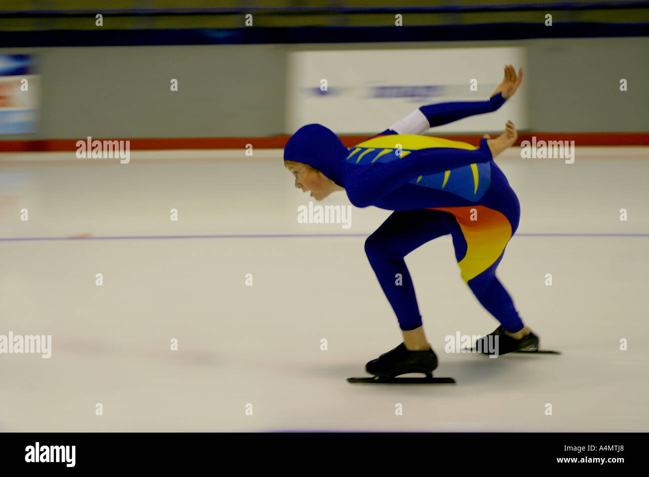 Long track speed skating Stock Photo - Alamy