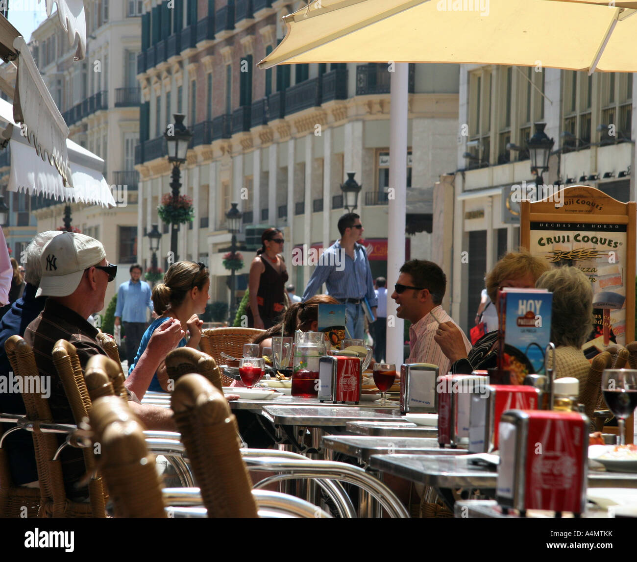 Cafe Central, Plaza de la Constitucion, Malaga Stock Photo - Alamy