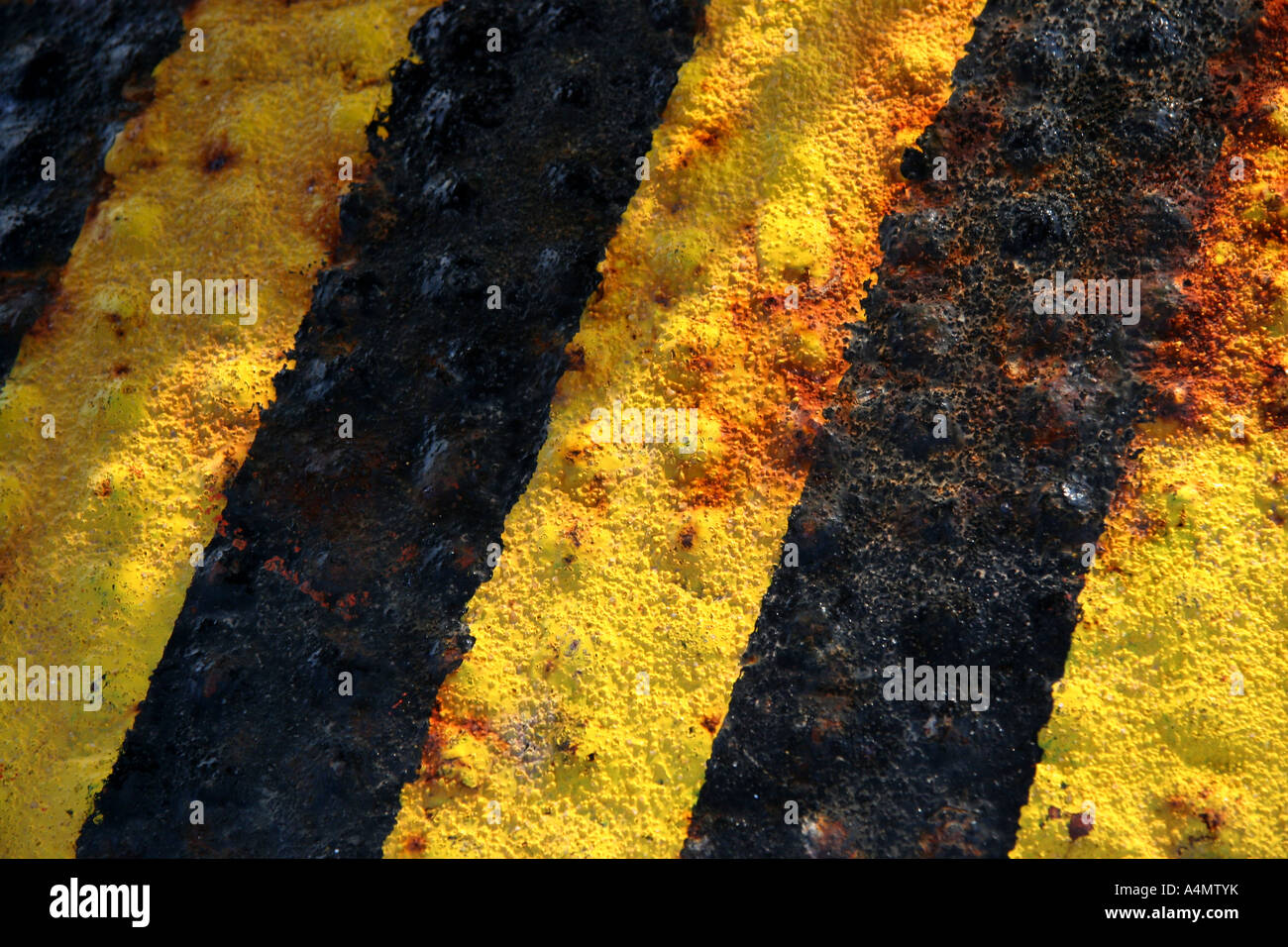 Strong graphic shapes of painted yellow & black metal steps at Tarifa ...