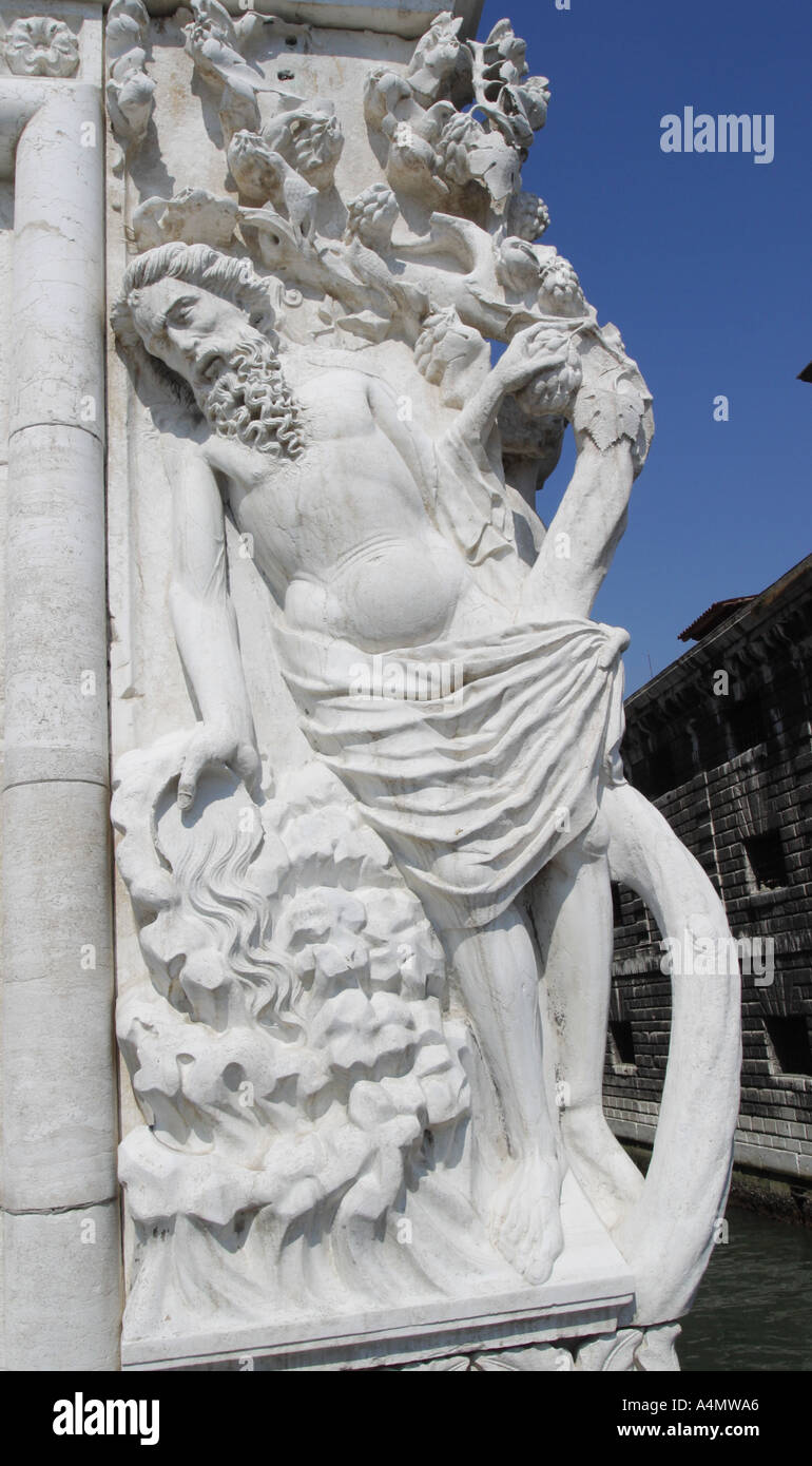 Venice Italy decorative stone work alongside canal taken 2005 Stock ...
