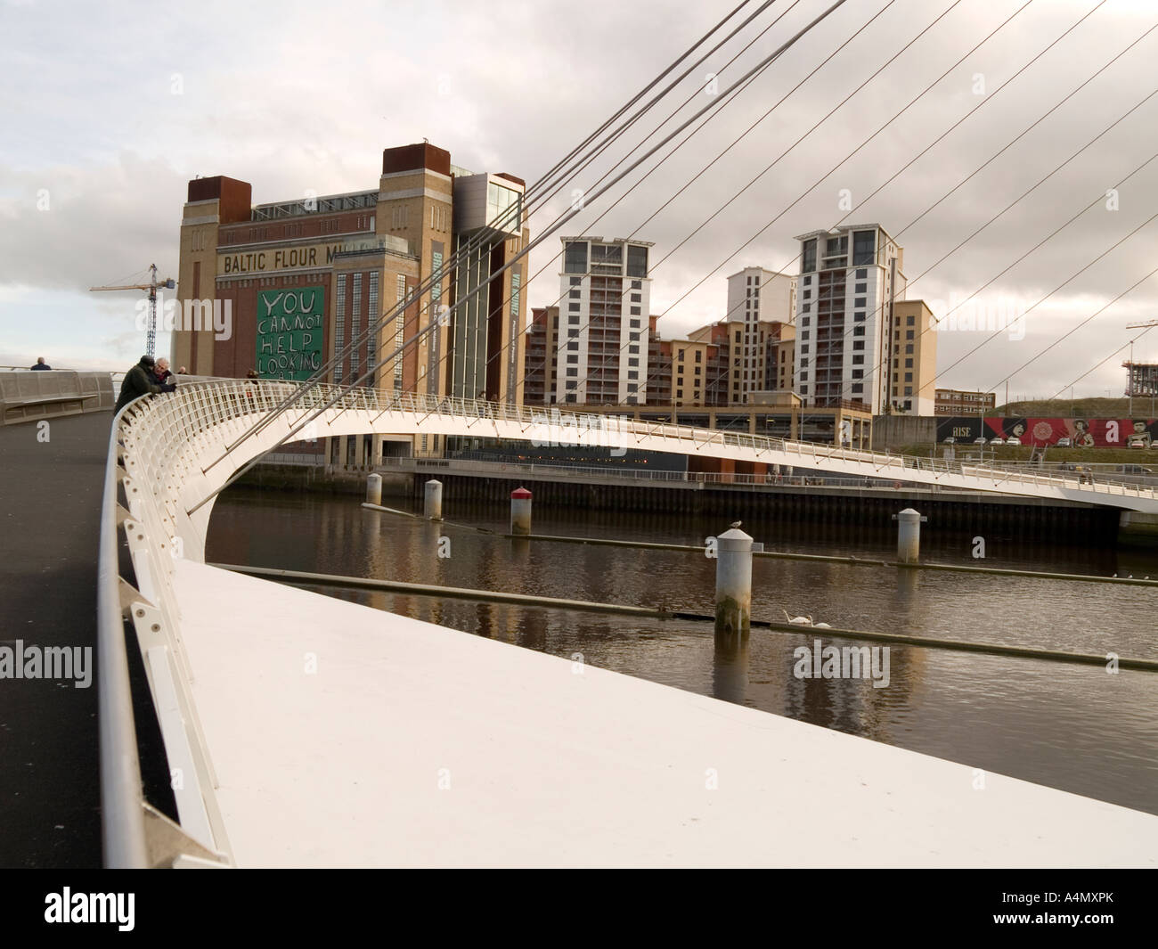 Baltic Flour Mills Art Gallery Millennium Bridge and apartment blocks ...