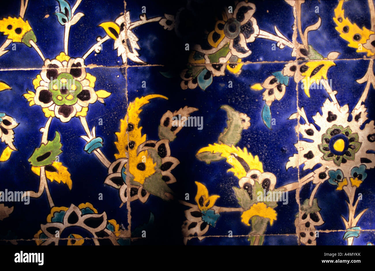 Decorated tile in the mosque, Isfahan, Iran Stock Photo - Alamy