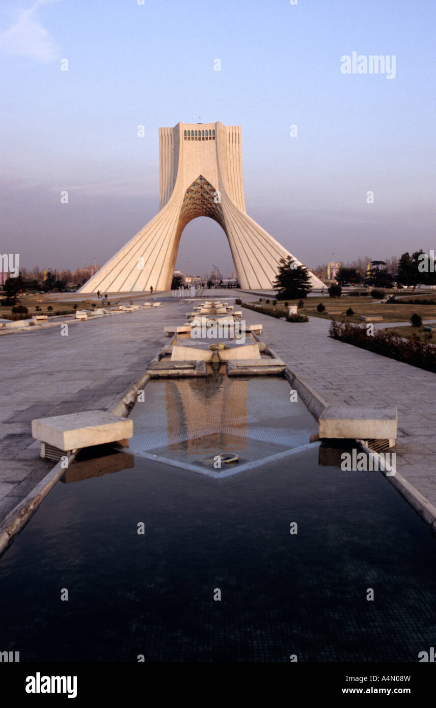 The Azadi Tower, or King Memorial Tower, marks the entrance to the ...