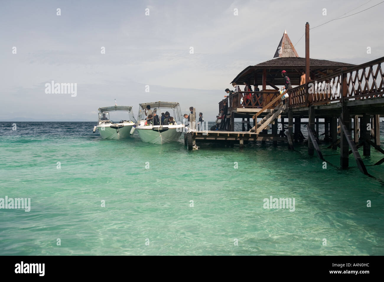 Malaysia Borneo Sabah Sipadan island jetty Stock Photo - Alamy