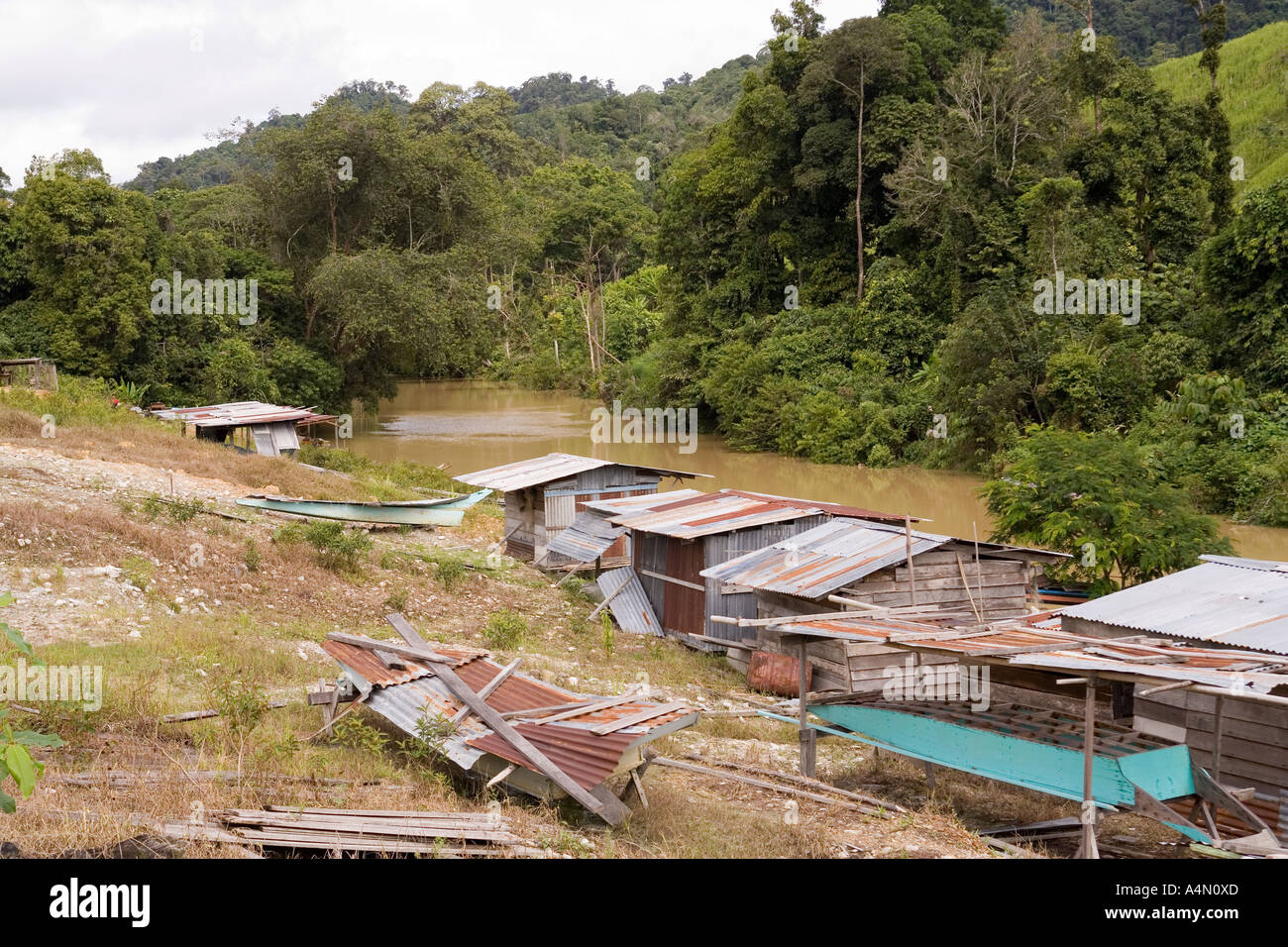 Malaysia Borneo Sarawak Pelagus River George Longhouse village ...
