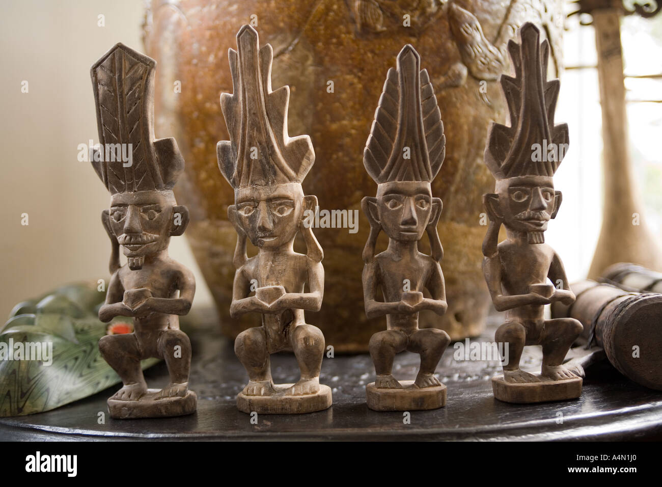 Malaysia Borneo Sarawak Crafts tribal ritual spirit woodcarving figures ...