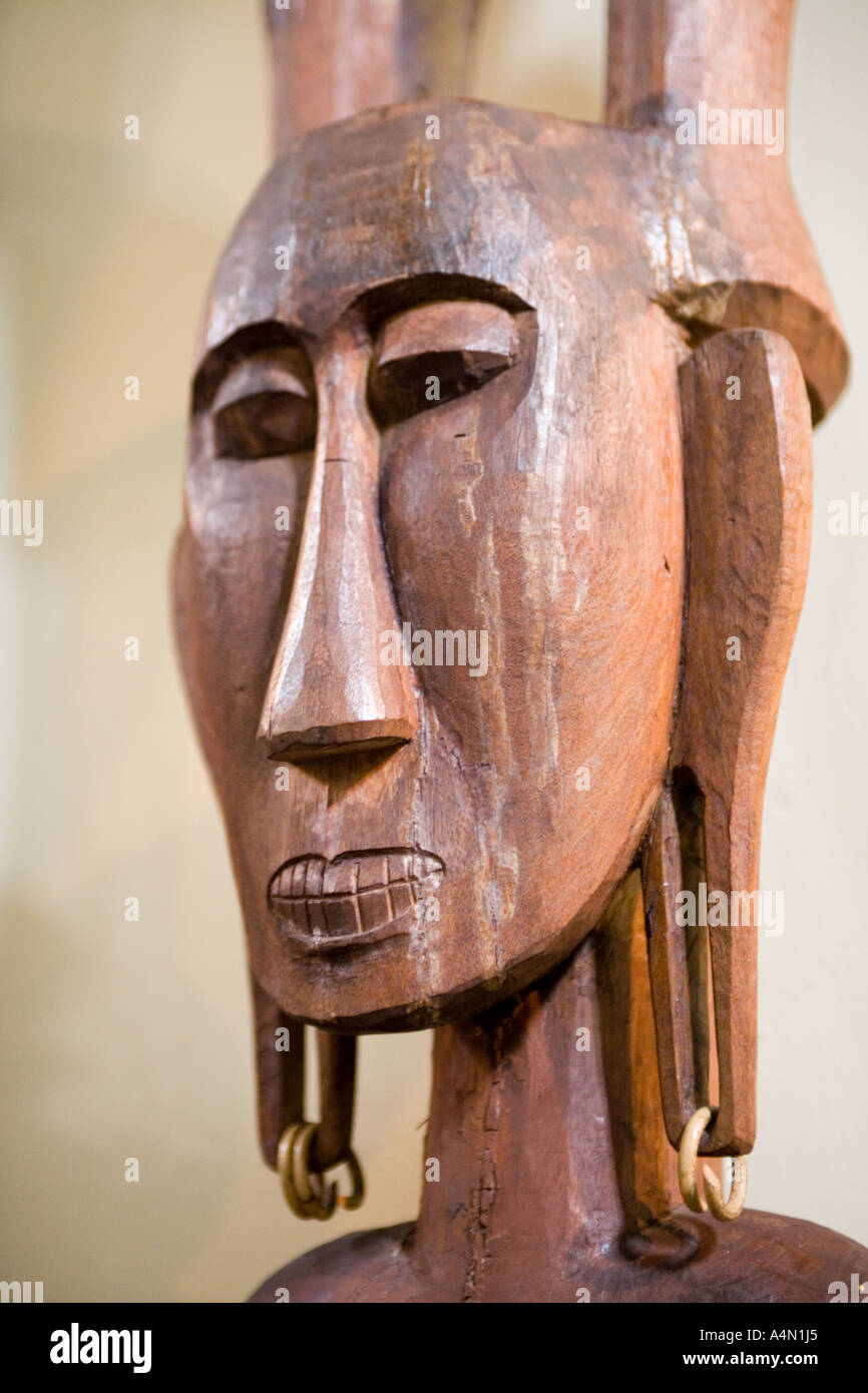 Malaysia Borneo Sarawak Crafts woodcarving stylized tribal face with ...