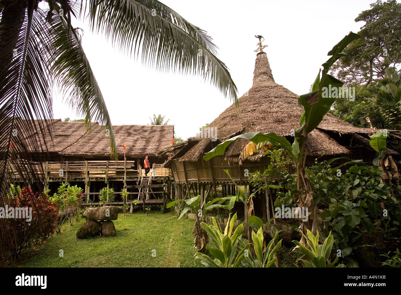 Malaysia Borneo Sarawak Cultural Village Bidayuh longhouse Stock Photo ...