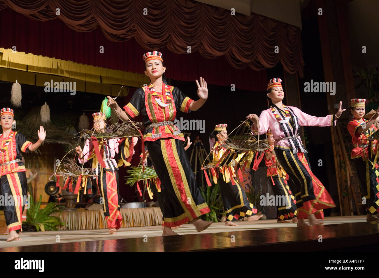 Malaysia Borneo Sarawak Cultural Village multi tribal dancing women ...