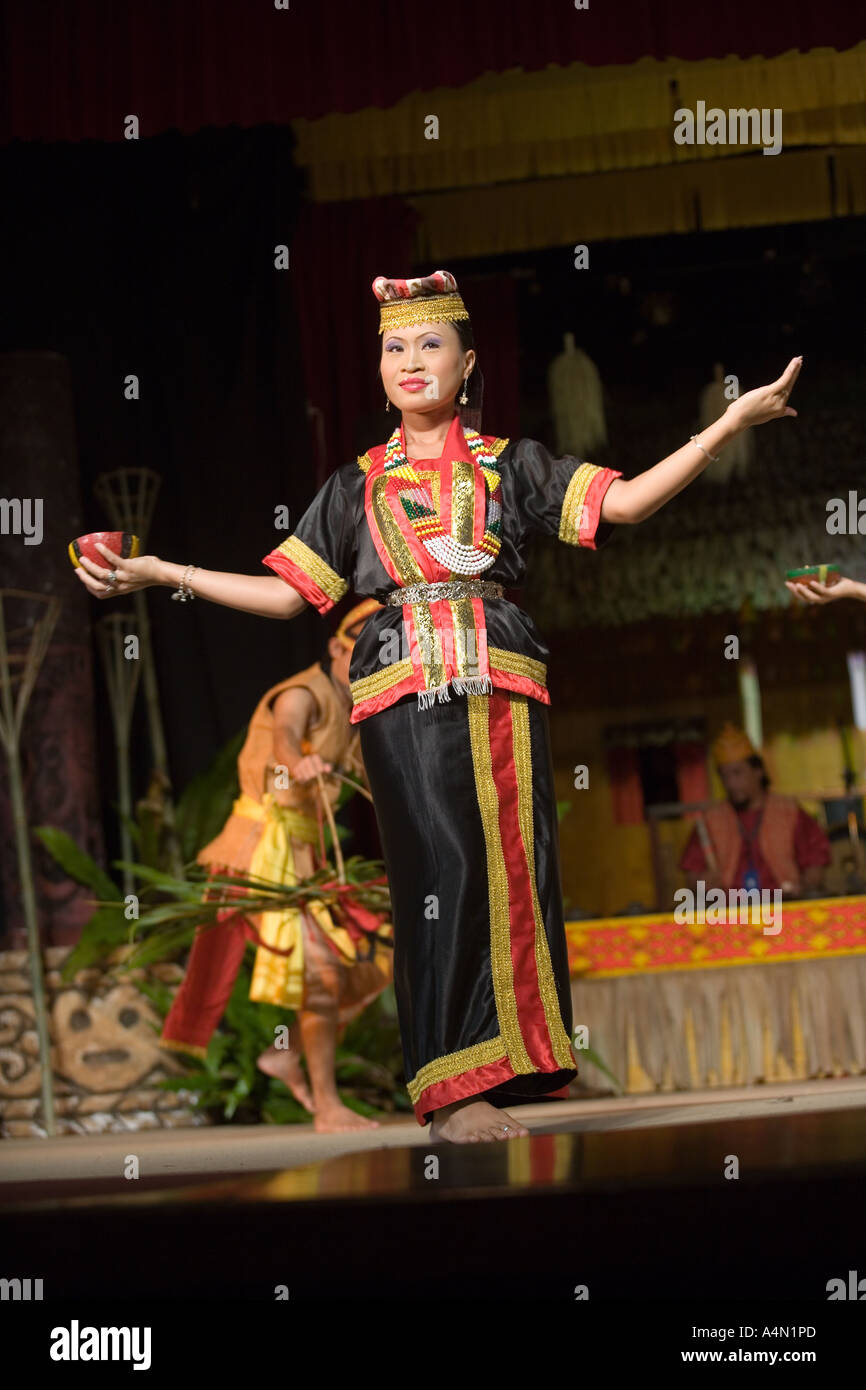 Malaysia Borneo Sarawak Cultural Village Bidayuh woman performing Tolak ...