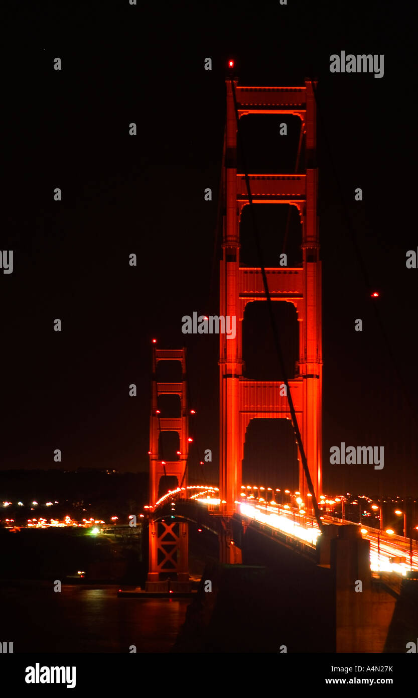 Golden Gate Bridge at Night Stock Photo - Alamy