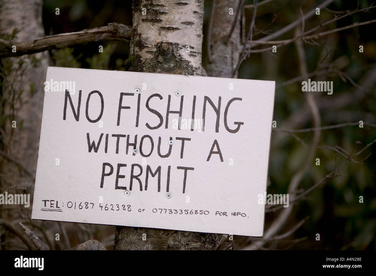 Fishing permit sign hi-res stock photography and images - Alamy