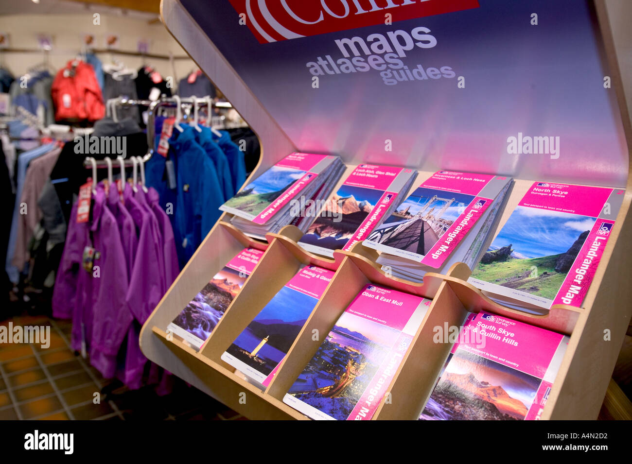 Maps for sale in an outdoor shop Stock Photo - Alamy