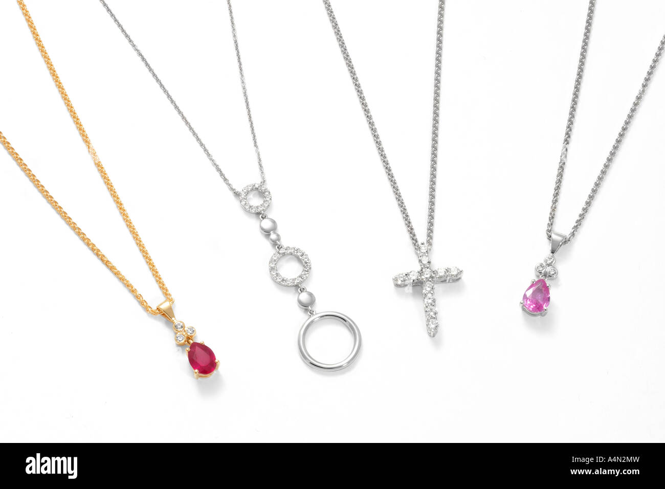 Four pendands and chains Stock Photo - Alamy