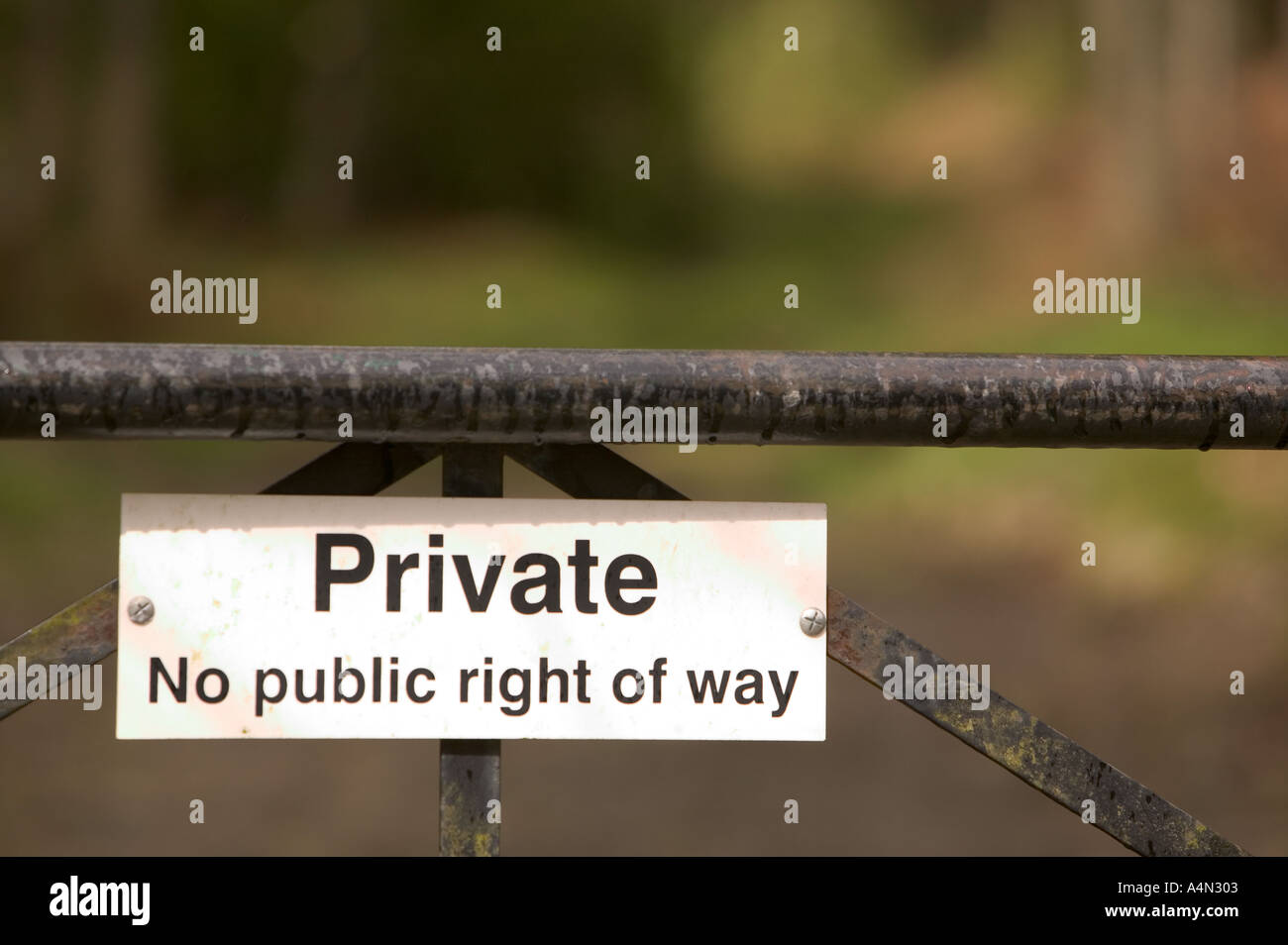 Private sign on gate Stock Photo - Alamy