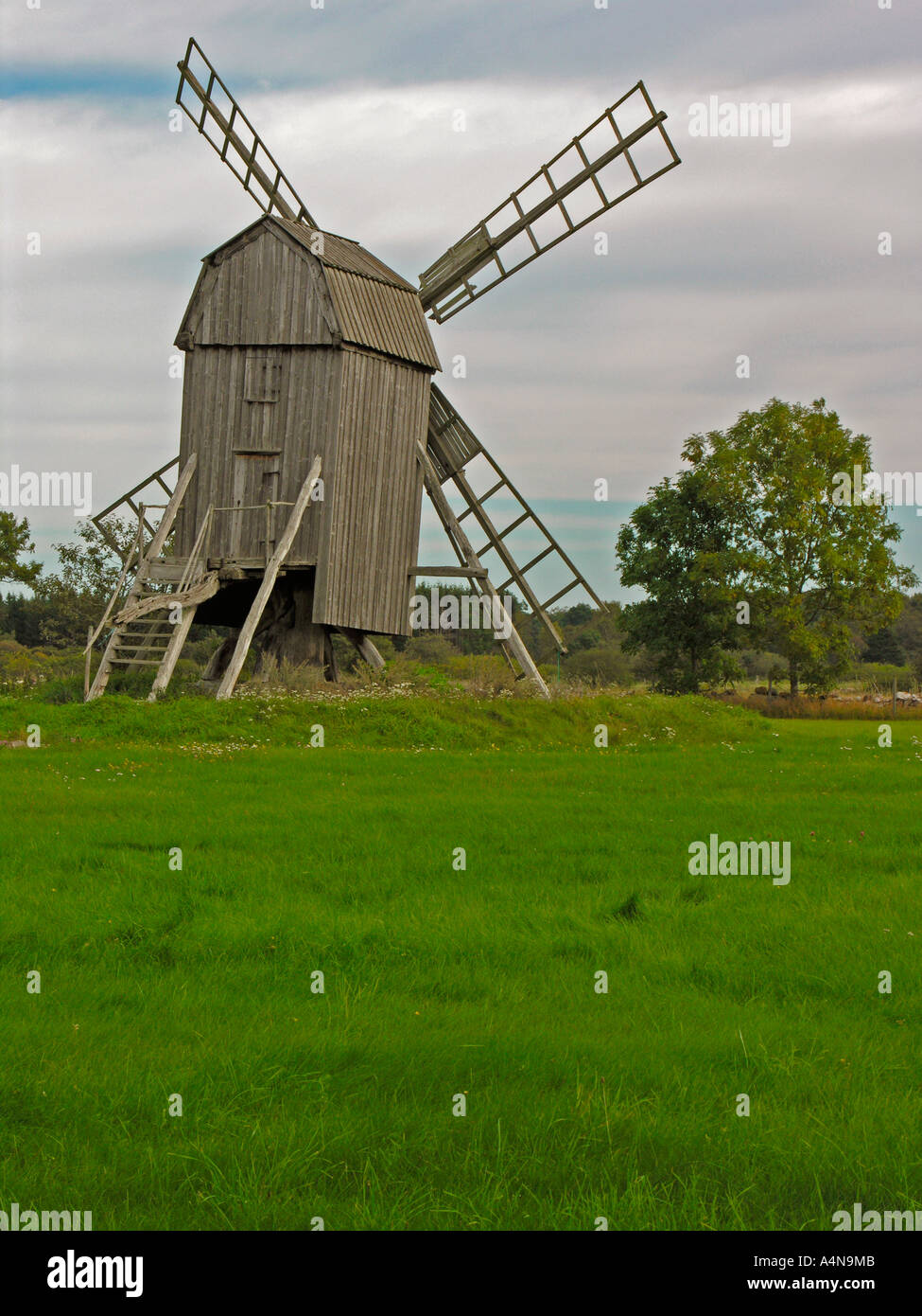 wind mill from the row of windmills in Himmelsberga island Oland Sweden ...