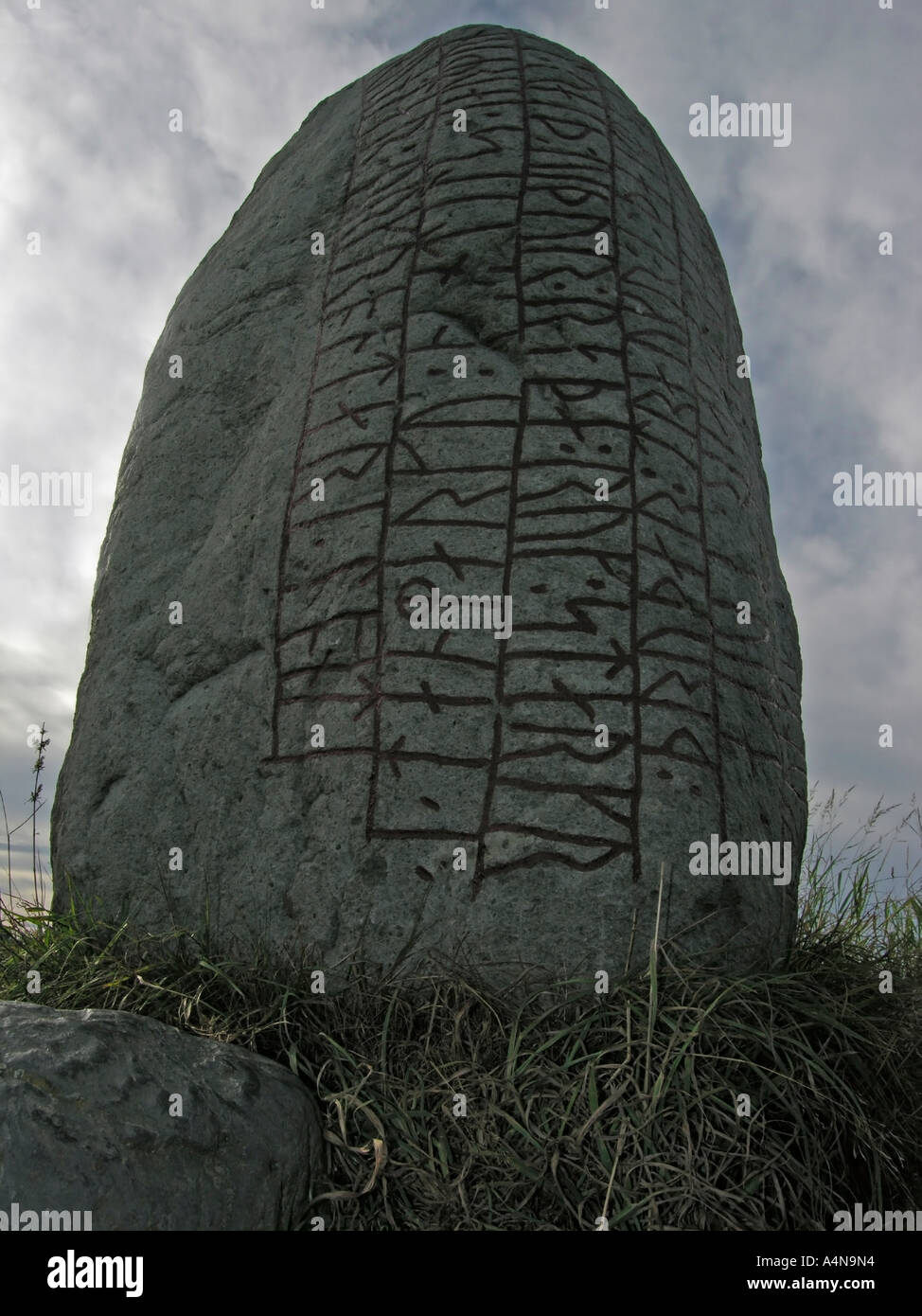 rune stone by Lerkaka island Oland Sweden Stock Photo - Alamy