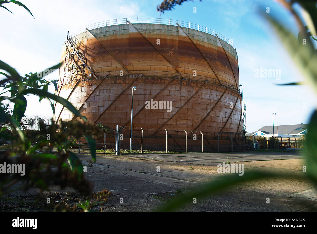 Gasometer in staines taking during december Stock Photo - Alamy