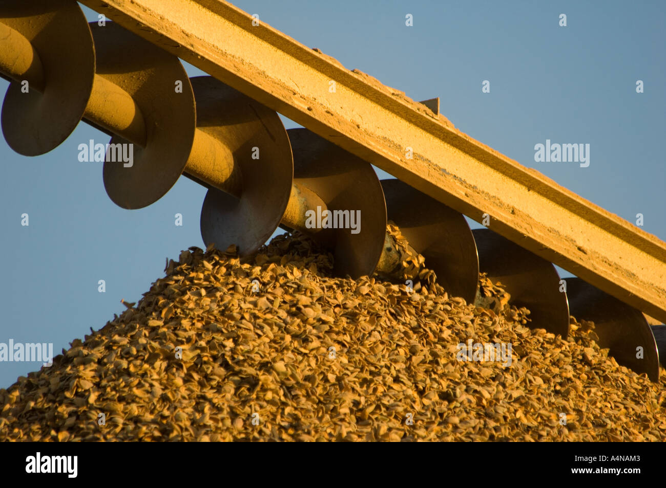 Almond Hulls At Processing Plant Stock Photo - Alamy