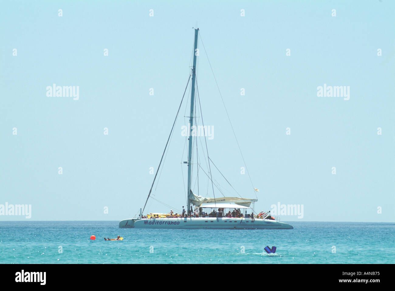party catamaran yacht boat Agia napa Cyprus Stock Photo - Alamy