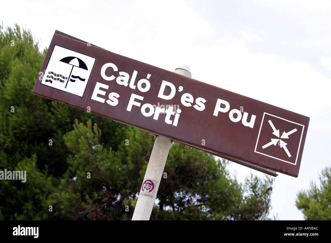 Beach sign Mallorca Spain Stock Photo - Alamy