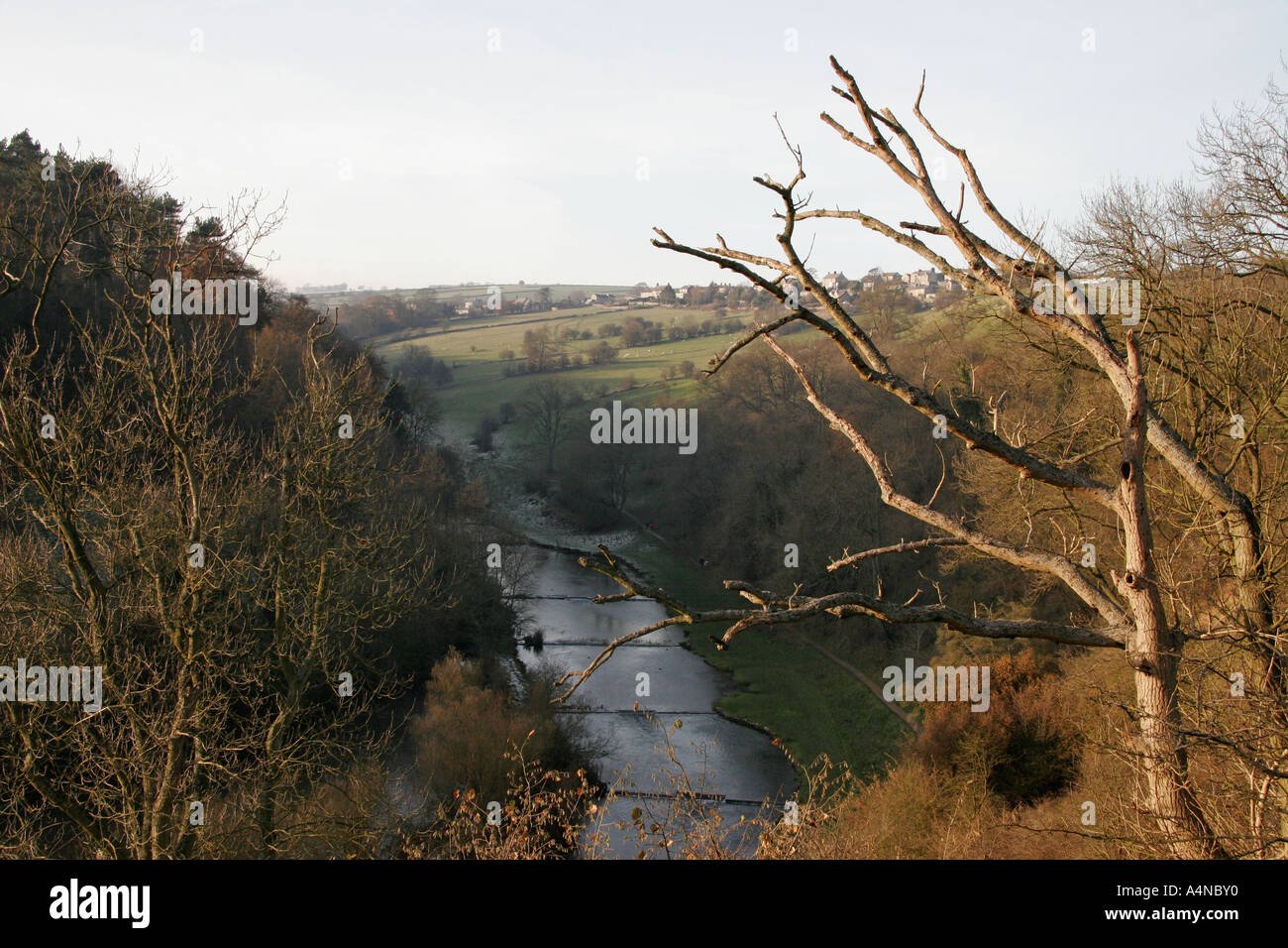 Lathkill Dale, view towards Over Haddon, Peak District National Park ...