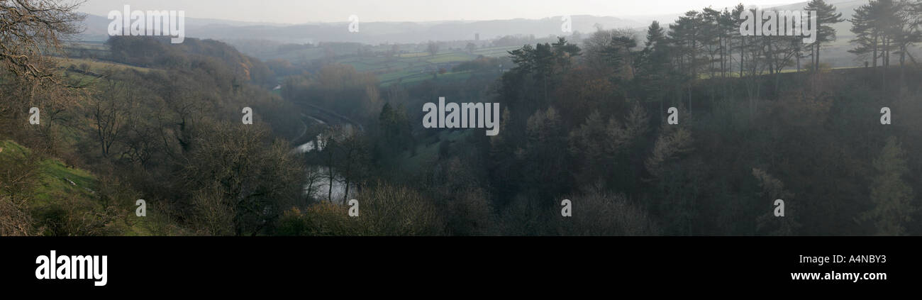 Lathkill Dale, view towards Youlgreave from Over Haddon, Peak District ...