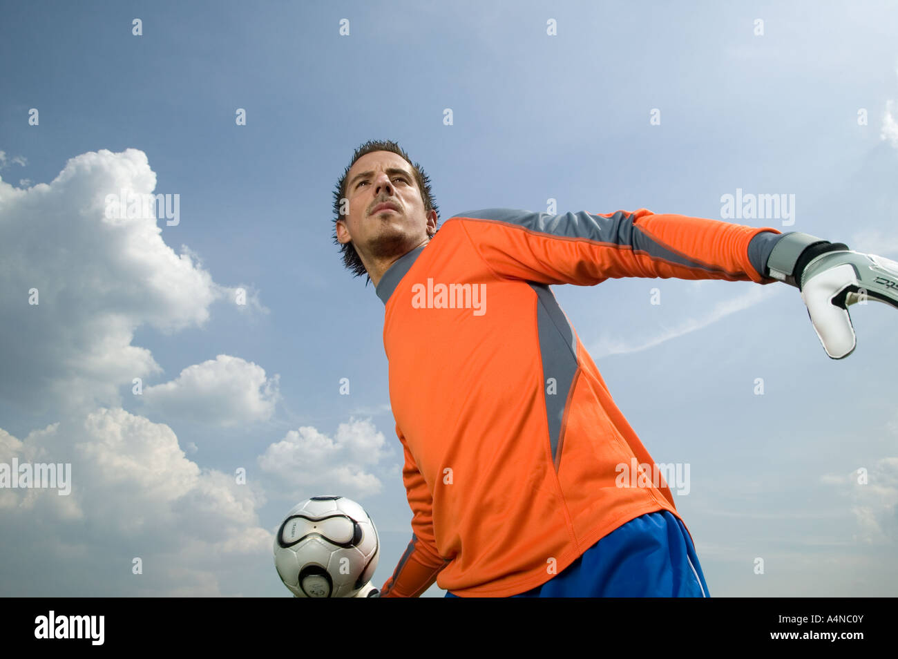 Goalkeeper throwing ball hi-res stock photography and images - Alamy