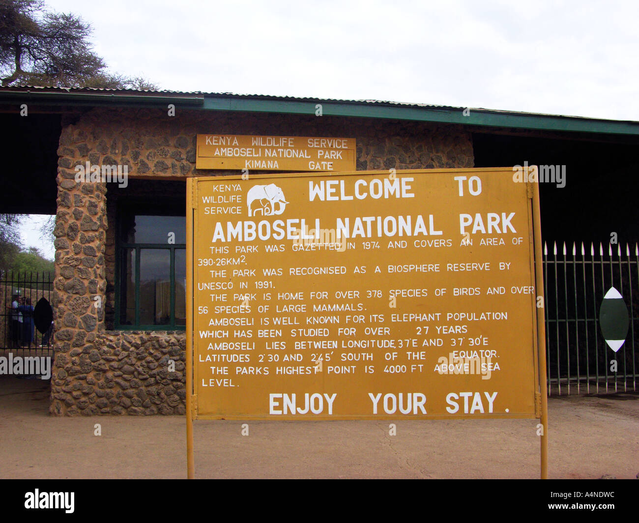 WELCOME TO AMBOSELI NATIONAL PARK entrance to the famous amboseli east ...