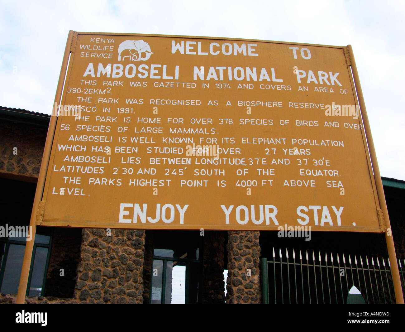 WELCOME TO AMBOSELI NATIONAL PARK entrance to the famous amboseli east ...