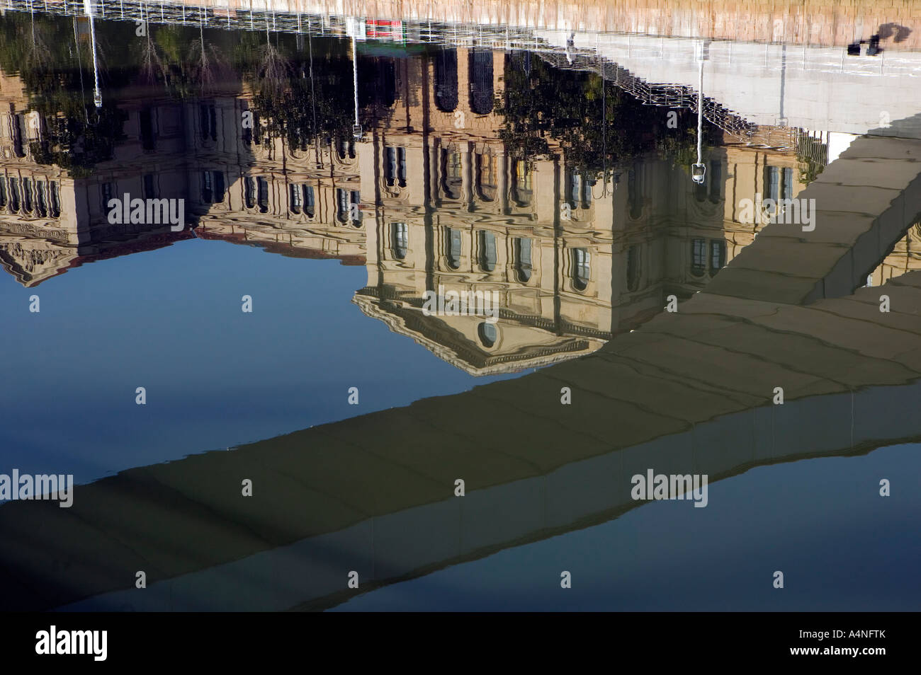 Puente Pedro Arrupe bridge and Deusto University reflected in River ...