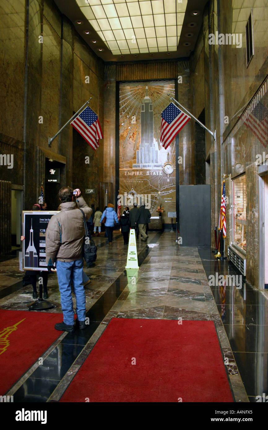 Front lobby of the Empire State Building, New York City, USA Stock ...