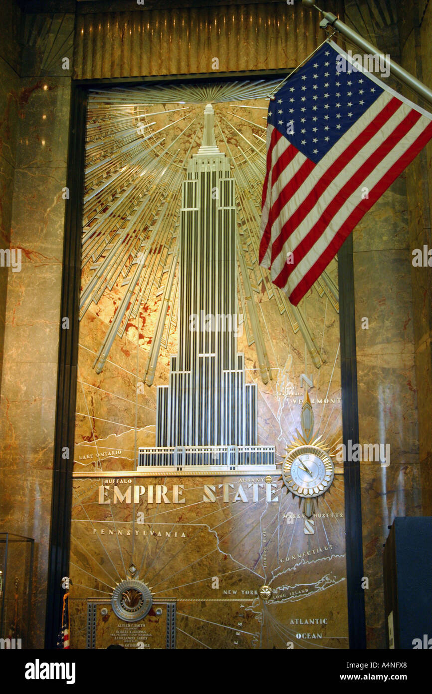 Front lobby of the Empire State Building, New York City, USA Stock ...