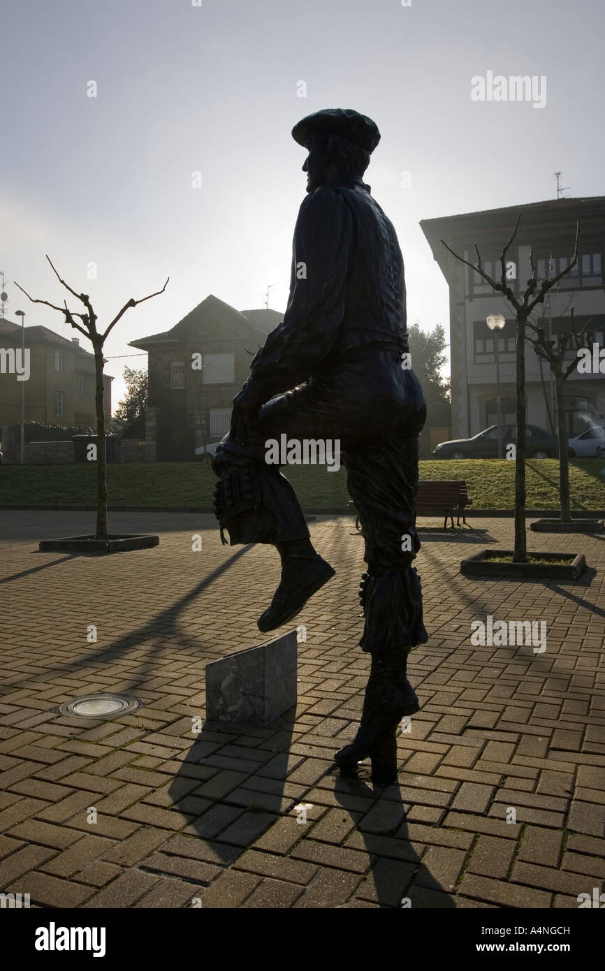 Statue of Basque dancer in silhouette, Galdakao, Bizkaia, Basque ...