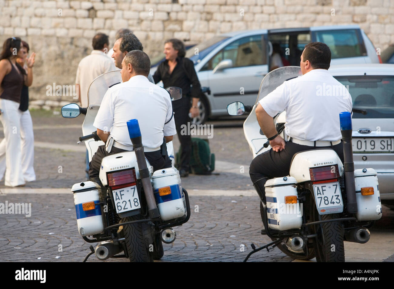 Police on motorcycles Bari Puglia Italy Stock Photo - Alamy