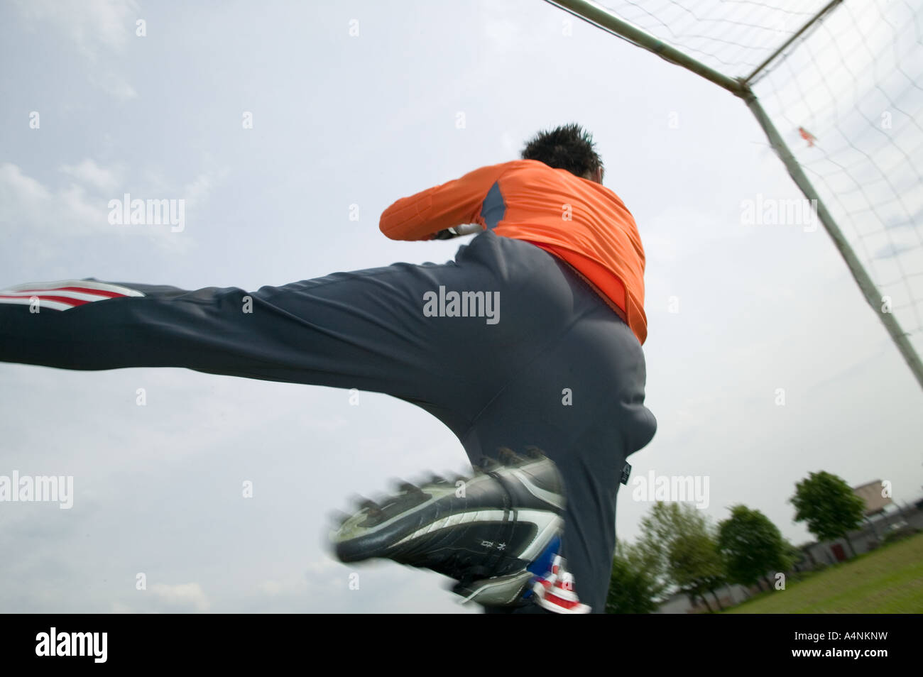 Saving a goal Stock Photo - Alamy