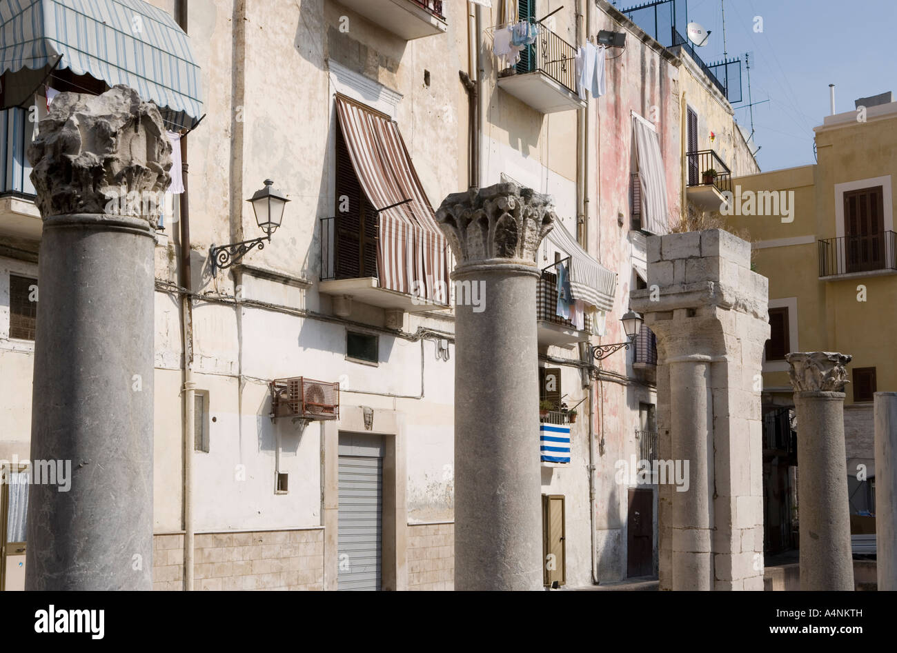 Roman column remains in Bari Italy Stock Photo - Alamy