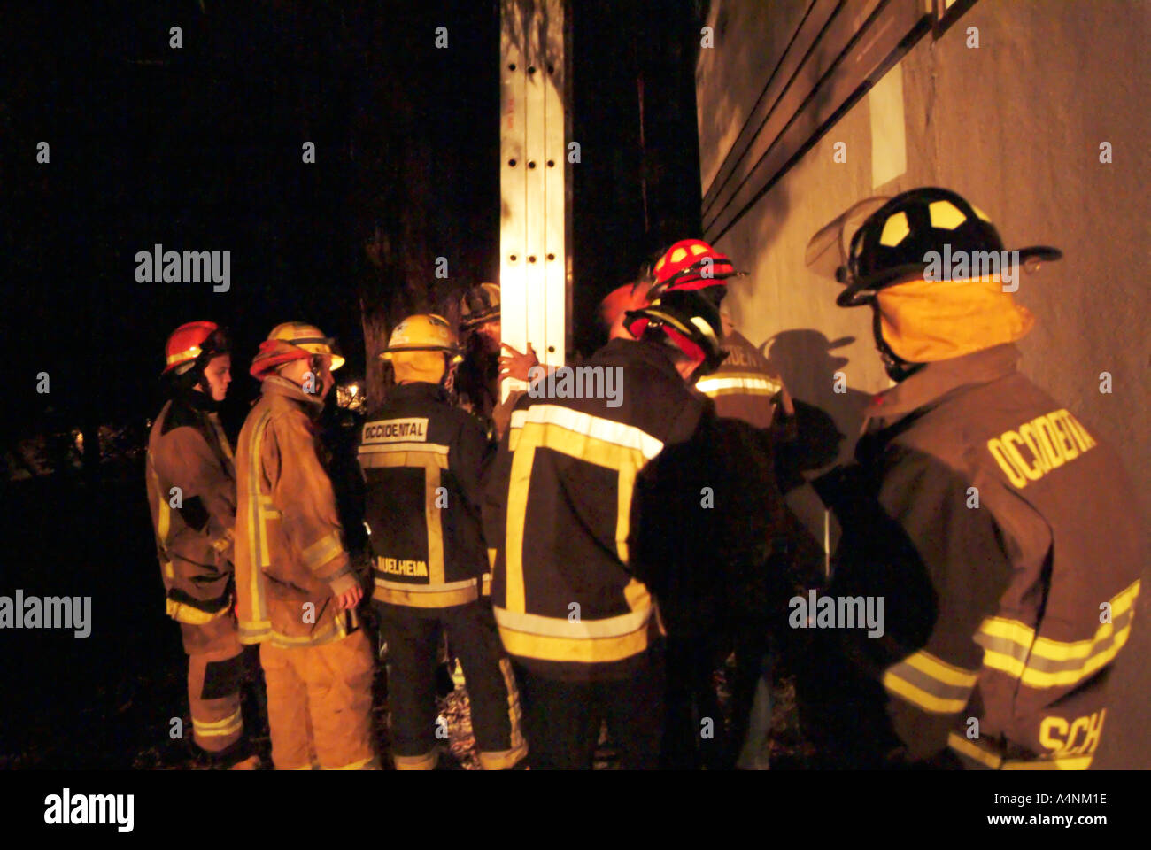 Firefighter trainees practice their skills with ladders Stock Photo - Alamy