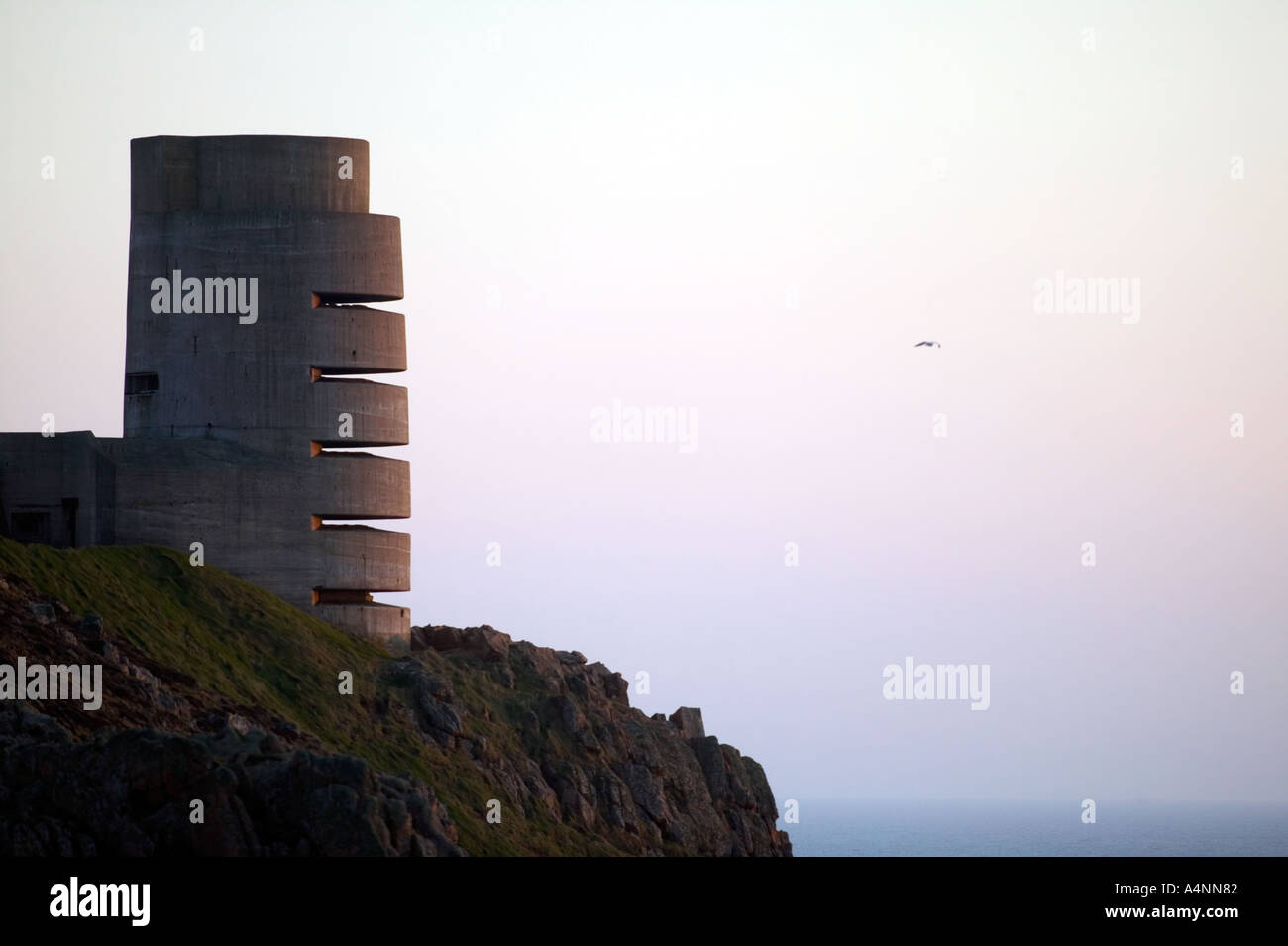 German Military tower at Grosnez Jersey Channel Islands Stock Photo - Alamy