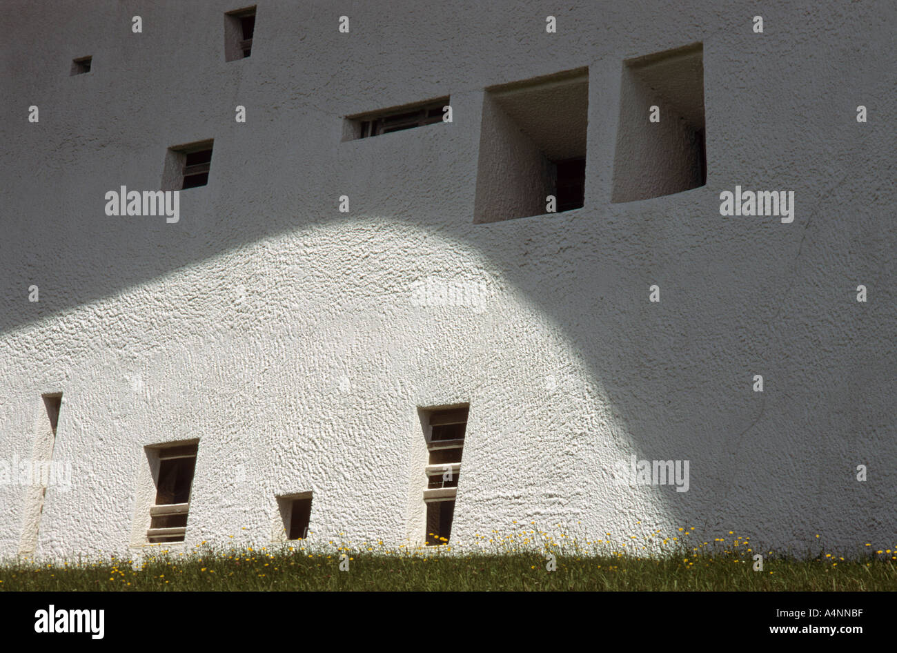 Le Corbusier Notre Dame du Haut Ronchamp South wall Stock Photo - Alamy