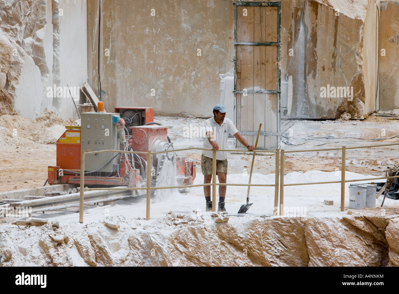 Man in Marble Quarry Carrara Tuscany Italy Stock Photo - Alamy