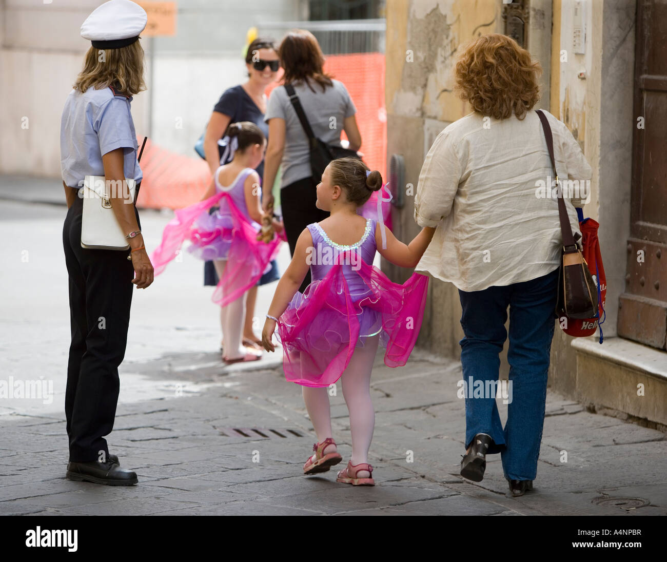 Girls off to ballet school Carrara Tuscany Italy Stock Photo - Alamy