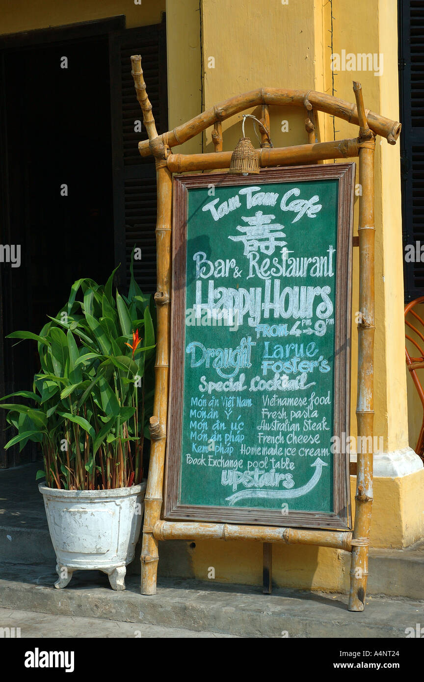Hoi An Bamboo framed sign for a restuarant Vietnam South East Asia ...
