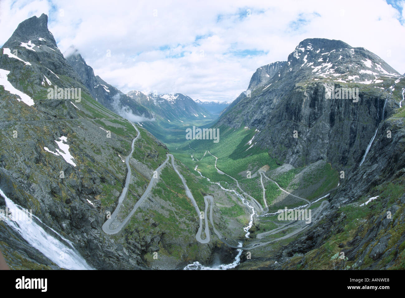 Route from Andalsnes to Geiranger Trollstigen Road Western Fiordlands ...