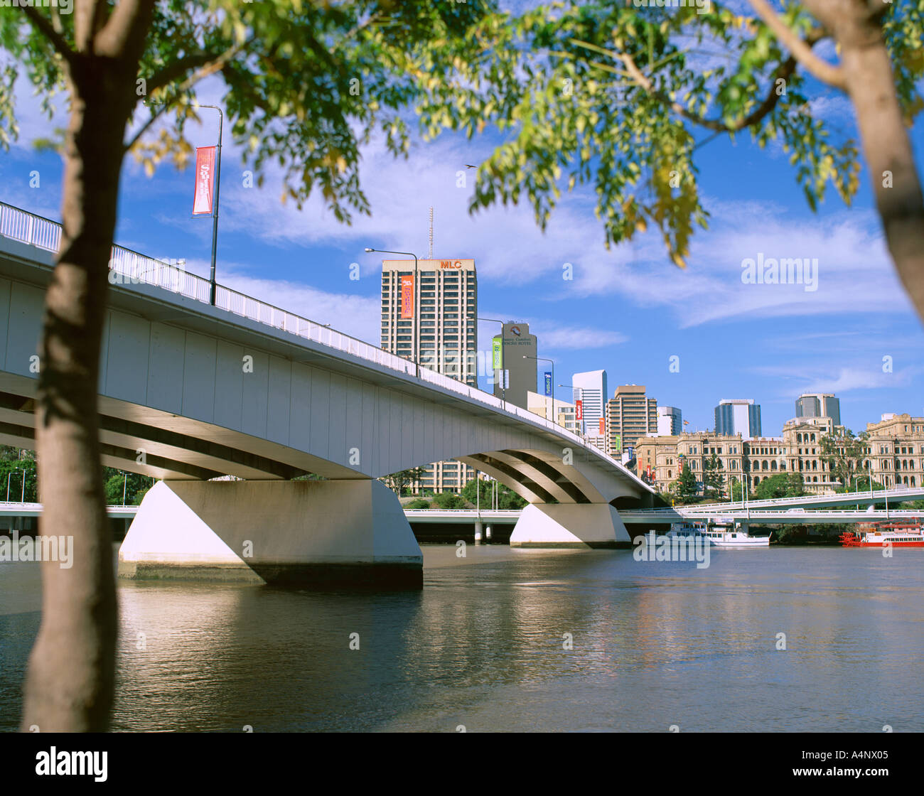 The Victoria Bridge and the Brisbane River Brisbane Queensland ...
