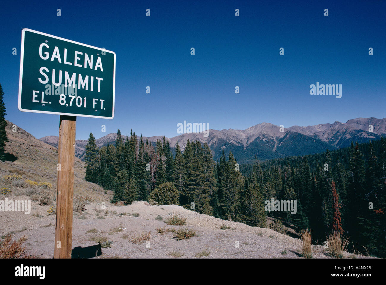 Galena summit view with sign Sawtooth National Recreation Area Idaho ...