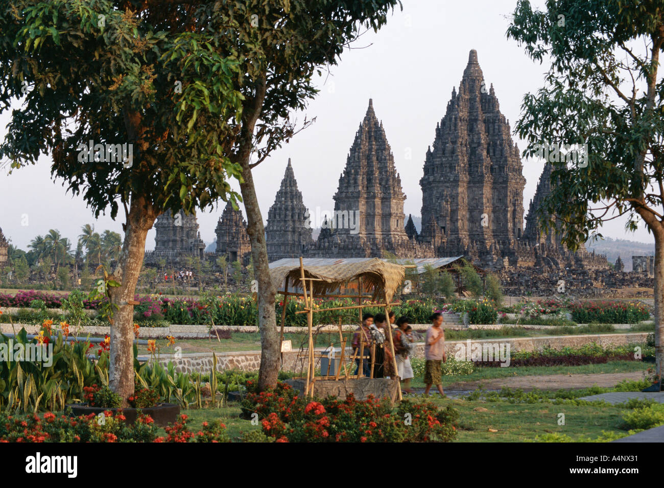 Hindu temples at Prambanan UNESCO World Heritage Site island of Java ...