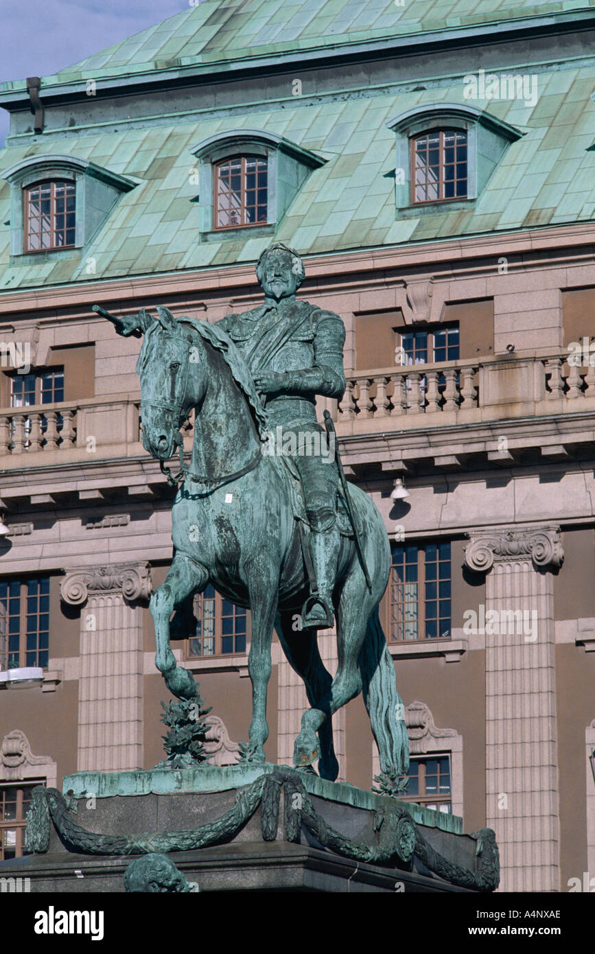 Equestrian statue of Gustav Adolfs Stockholm Sweden Scandinavia Europe ...