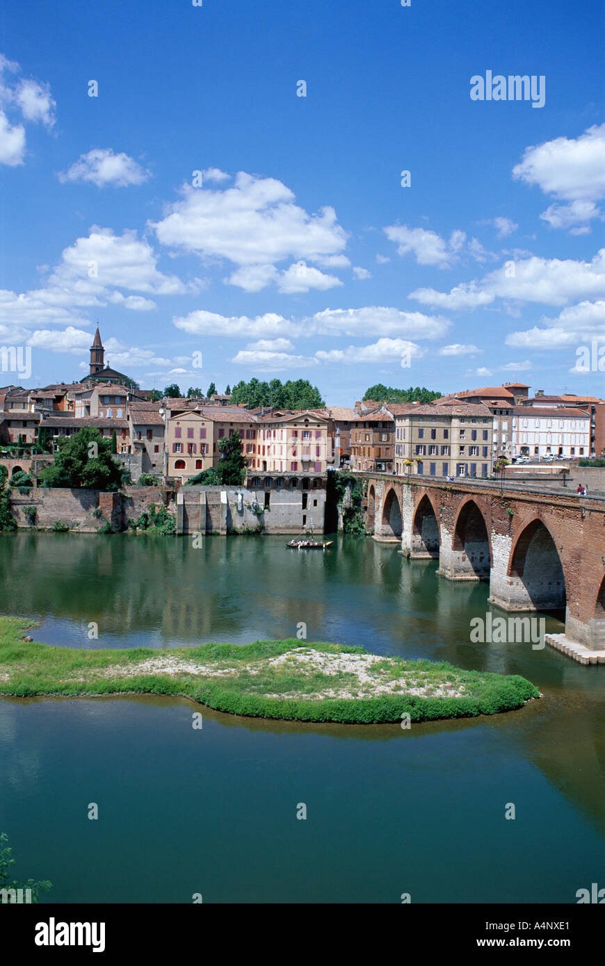 The town of Albi Tarn River Tarn Region Midi Pyrenees France Europe ...